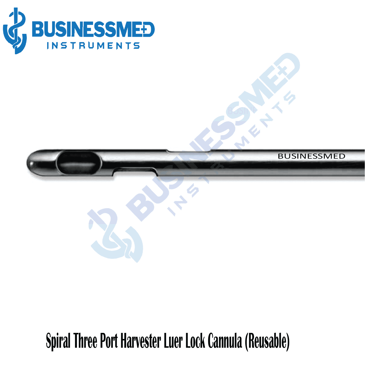 Spiral Three Port Harvester Luer Lock Cannula (Reusable) - BusinessMed ...