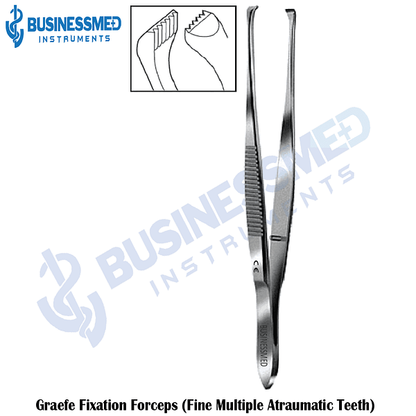 Graefe Fixation Forceps (Fine Multiple Atraumatic Teeth) - BusinessMed ...