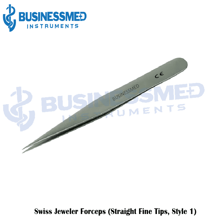Swiss Jeweler Forceps (Straight Fine Tips, Style 1) - BusinessMed ...